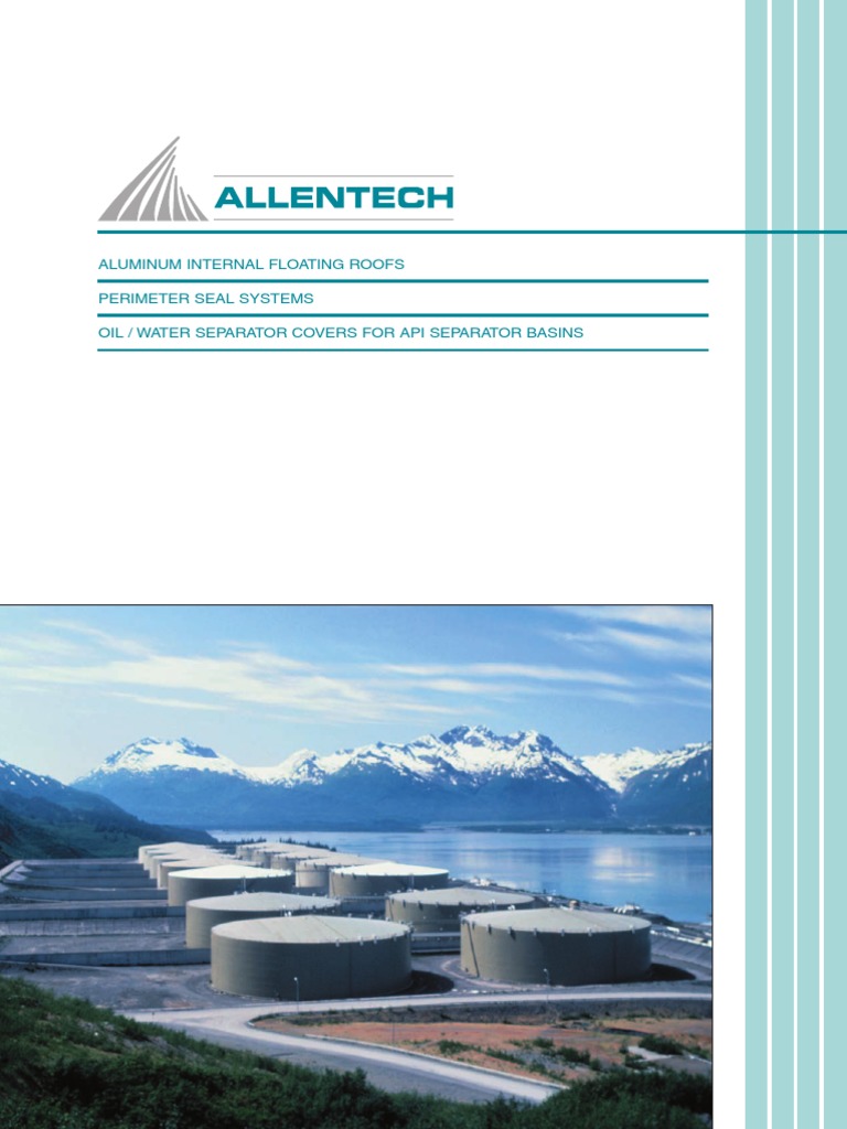 Aluminum Internal Floating Roofs Perimeter Seal Systems Oil / Water ...