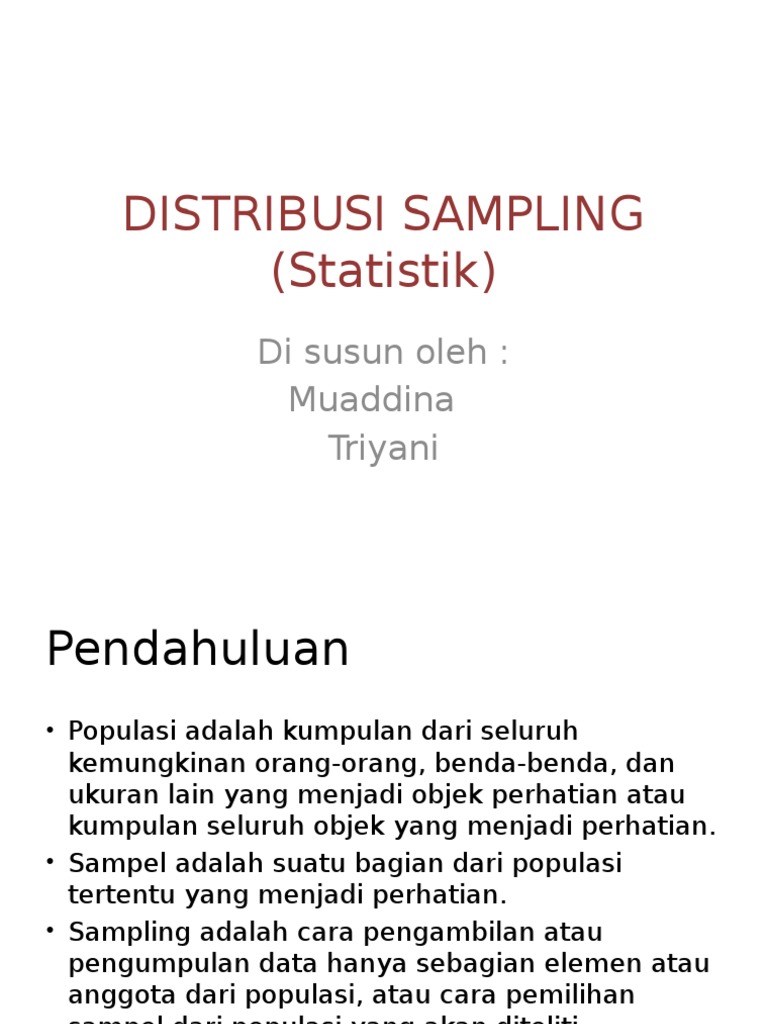 Distribusi Sampling (Statistik) | PDF