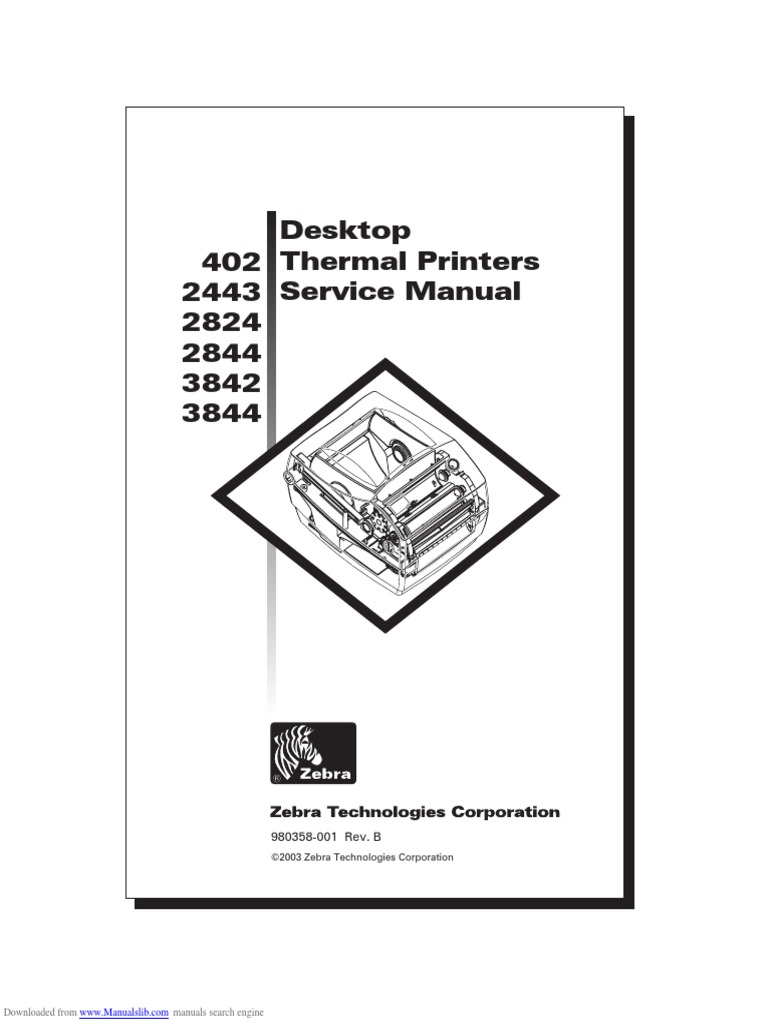 402 2443 2824 2844 3842 3844 Desktop Thermal Printers Service Manual | PDF | Electrical ...