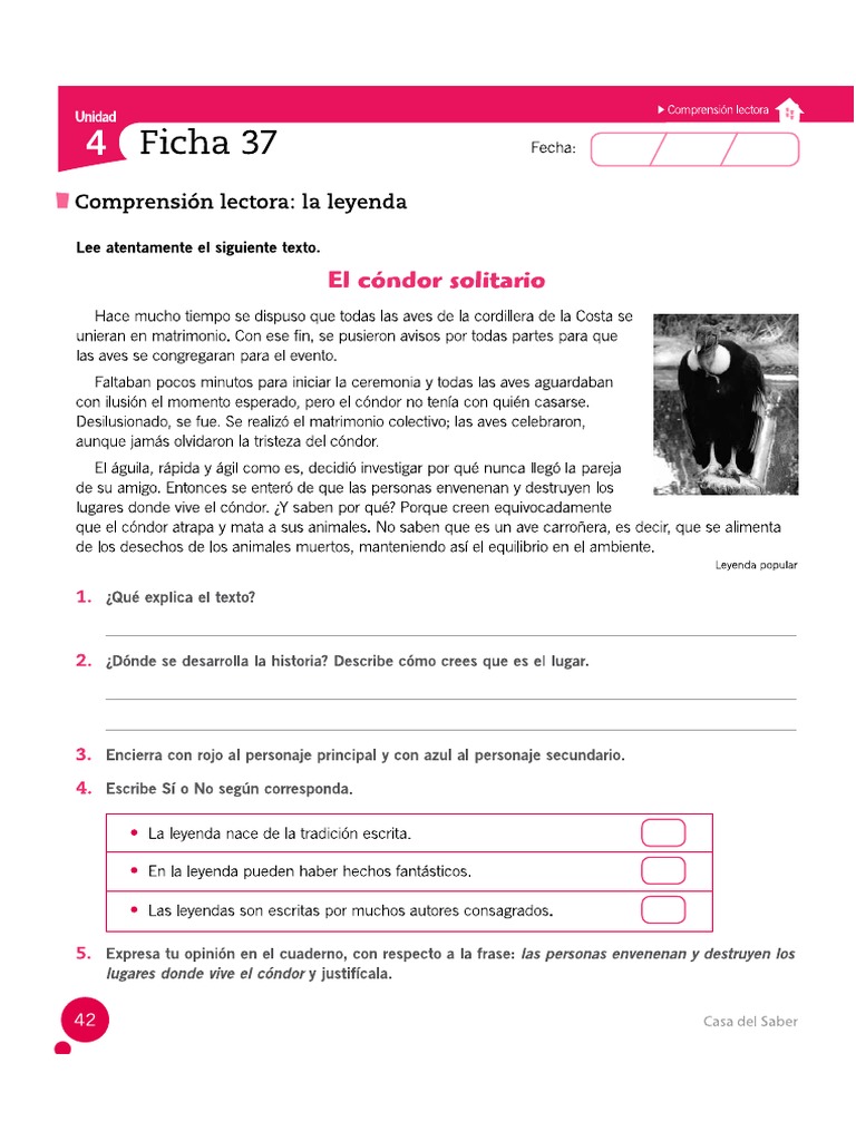 Comprensión Lectora La Leyenda | PDF