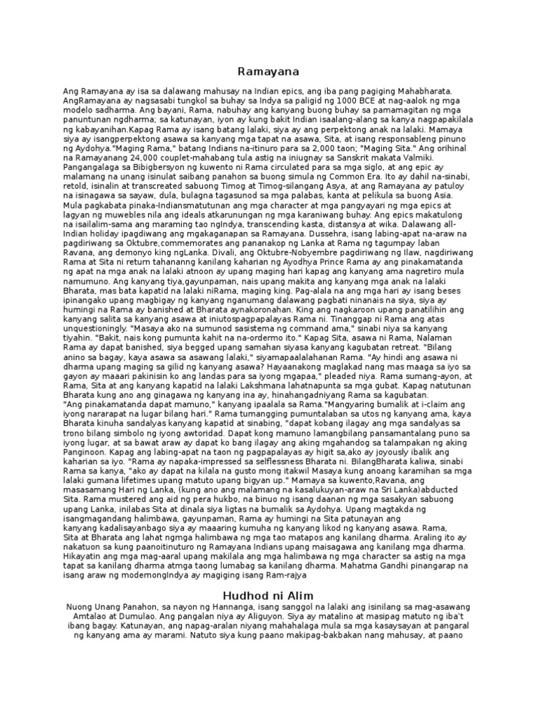 Filipino Epiko | PDF