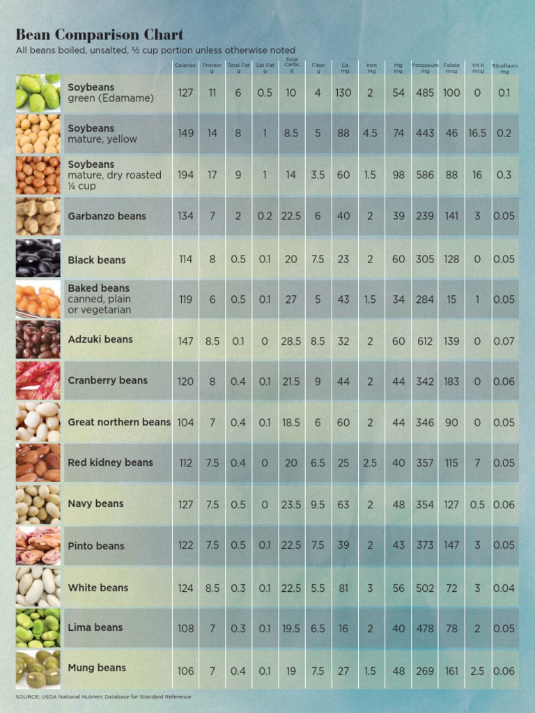 Bean Comparison Chart PDF | PDF