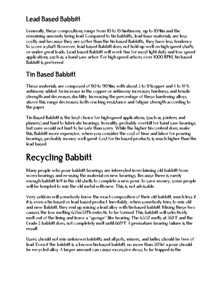 Choosing the Right Babbitt Alloy for Your Application | PDF | Metallic ...