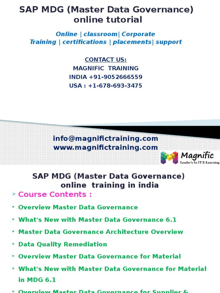 SAP MDG Master Data Gove 6228635 | Information Technology Management ...