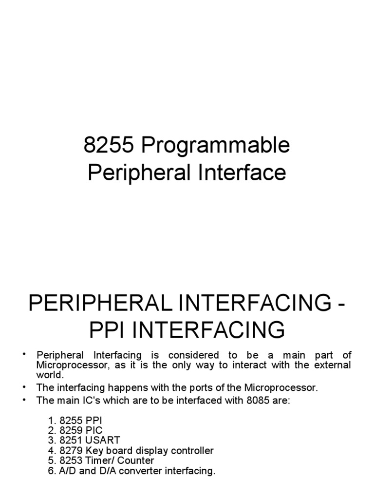 8255 Programmable Peripheral Interface | PDF | Digital Electronics | Computer Engineering