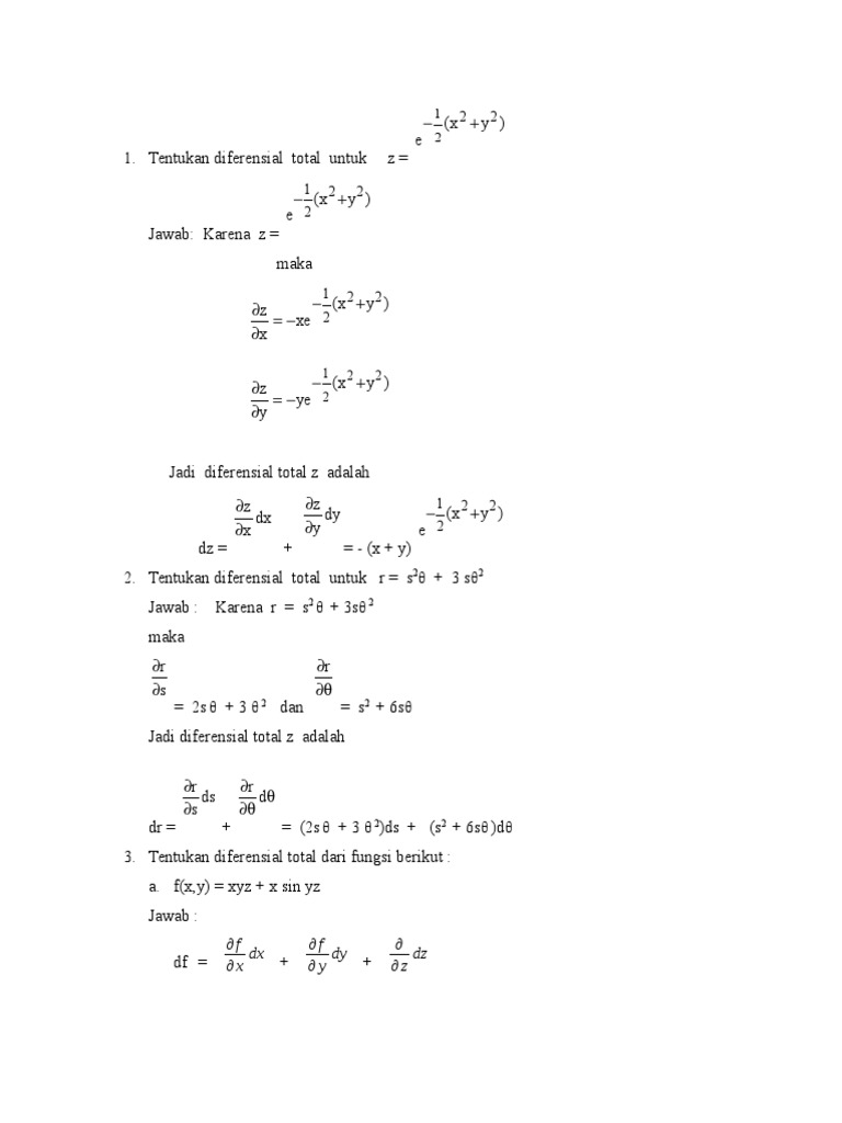 SOAL Differensial Total | PDF