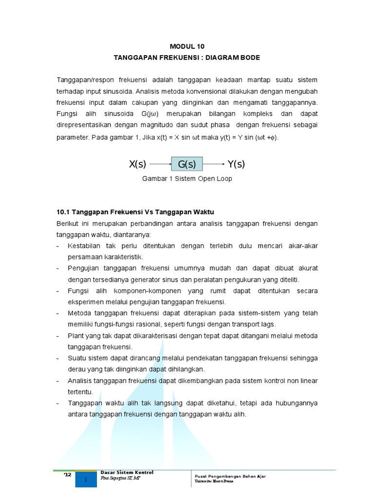 Modul 10 Tanggapan Frekuensi Diagram Bode | PDF
