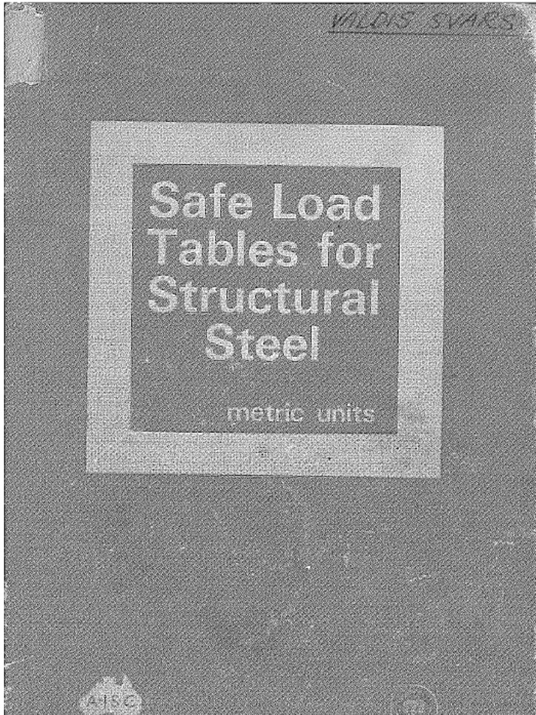 AISC Safe Load Tables For Structural Steel | Nature