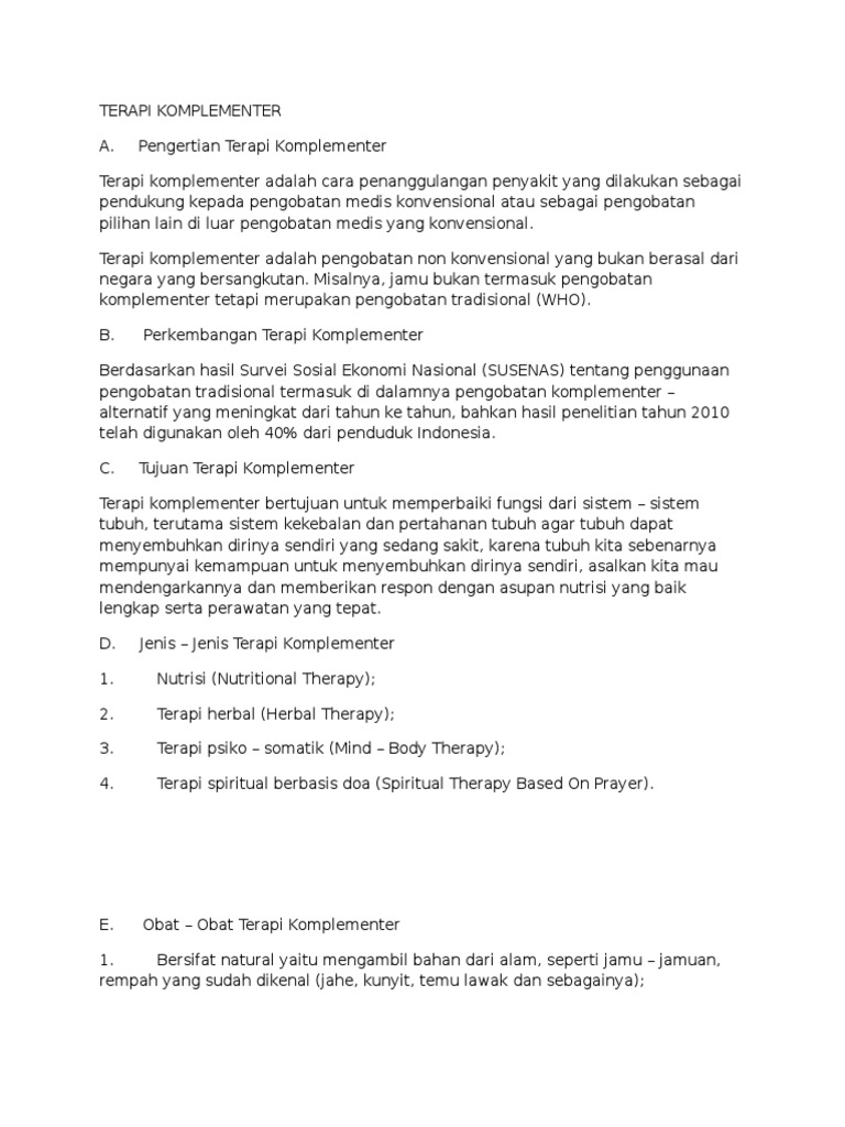 Terapi Komplementer | PDF