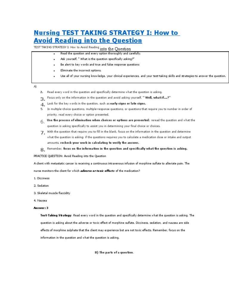 Nursing Test Taking Strategy i