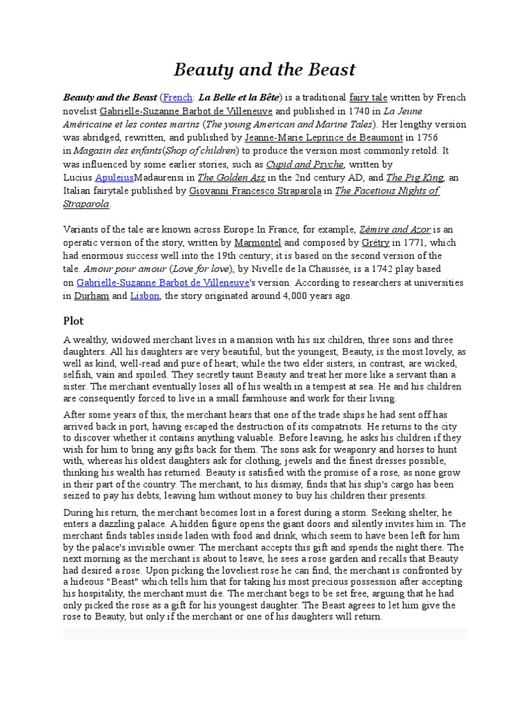 Beauty and the Beast: A Classic Fairy Tale | PDF