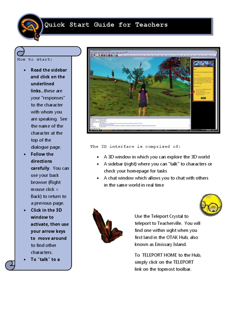 Quick Start Guide For Teachers: Read The Sidebar and Click On The ...