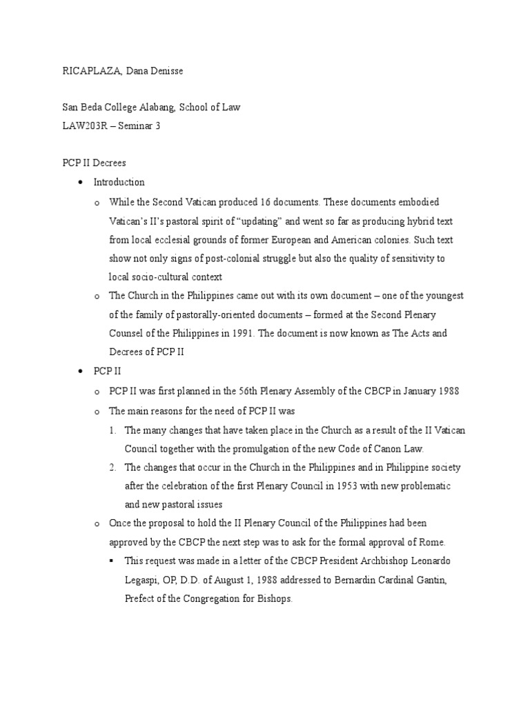 PCP II Decrees | PDF | Laity | Catholic Church