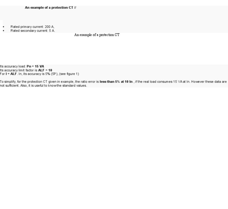 Protection CT Specifications and Accuracy | PDF | Accuracy And ...