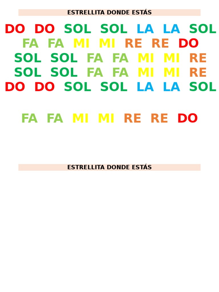 Notas de Estrellita Donde Estás | PDF