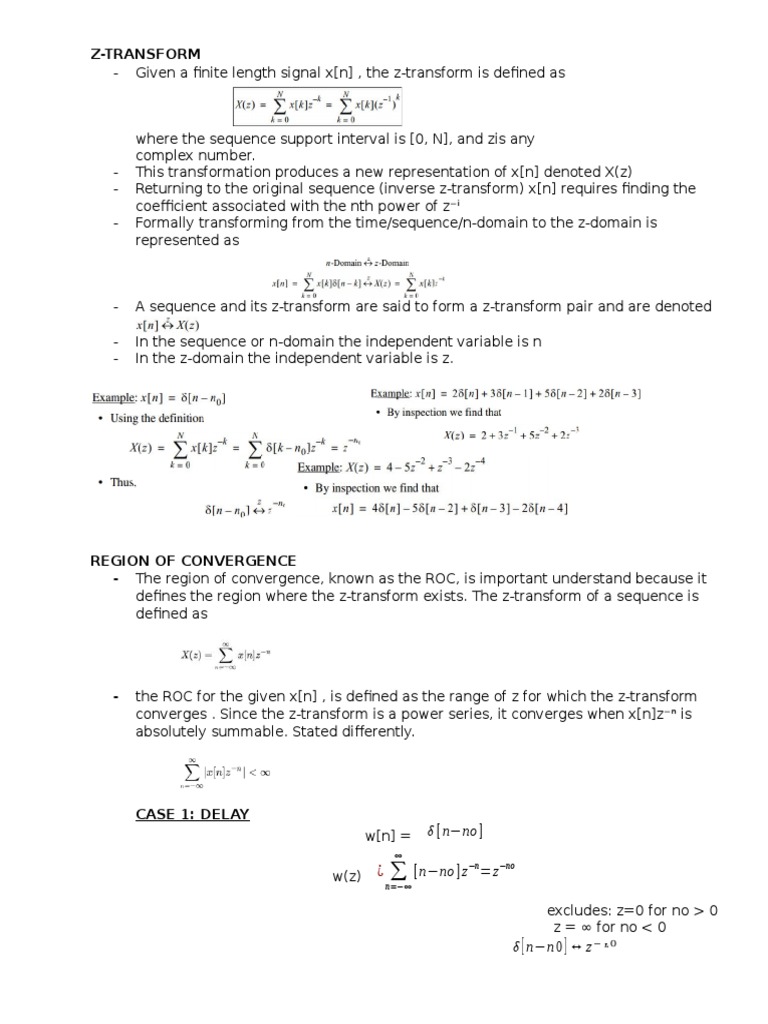 Z Transform | PDF | Mathematical Analysis | Mathematical Objects