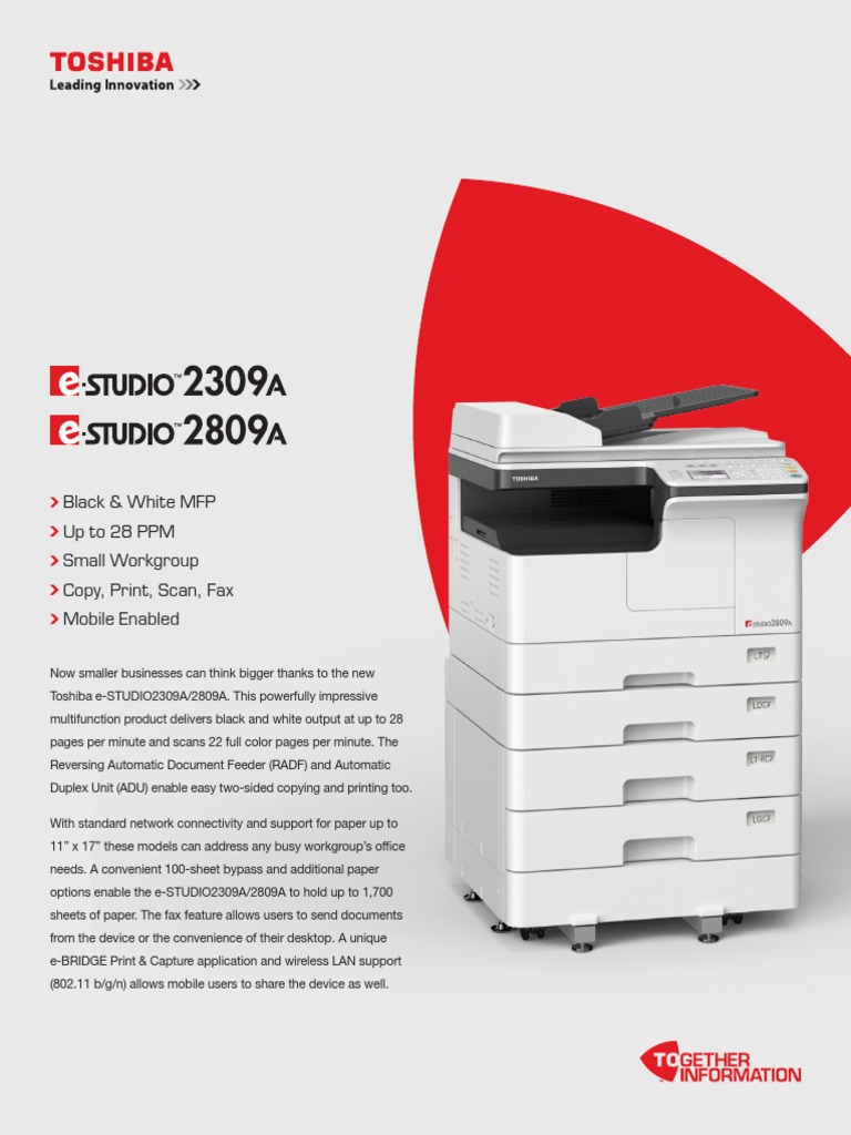 2309A-2809A Spect Sheet PDF | PDF | Image Scanner | Fax