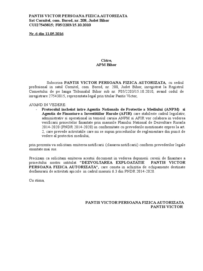 Notificare APM | PDF