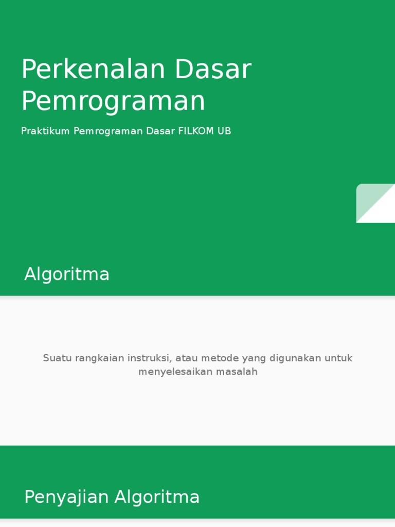 Perkenalan Dasar Pemrograman | PDF | Metode & Bahan Ajar | Teknologi & Rekayasa