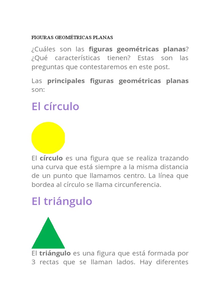 Figuras Geometricas Planas | PDF | Triángulo | Circulo