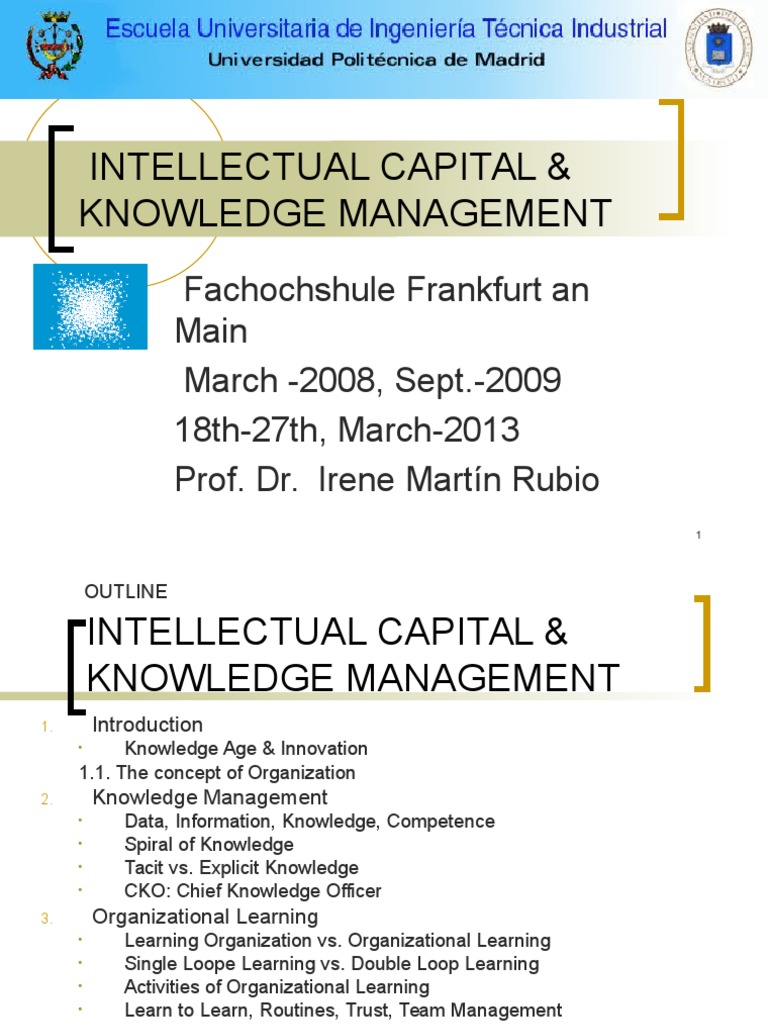 Intellectual Capital & Knowledge Management | PDF | Goodwill (Accounting) | Business Economics