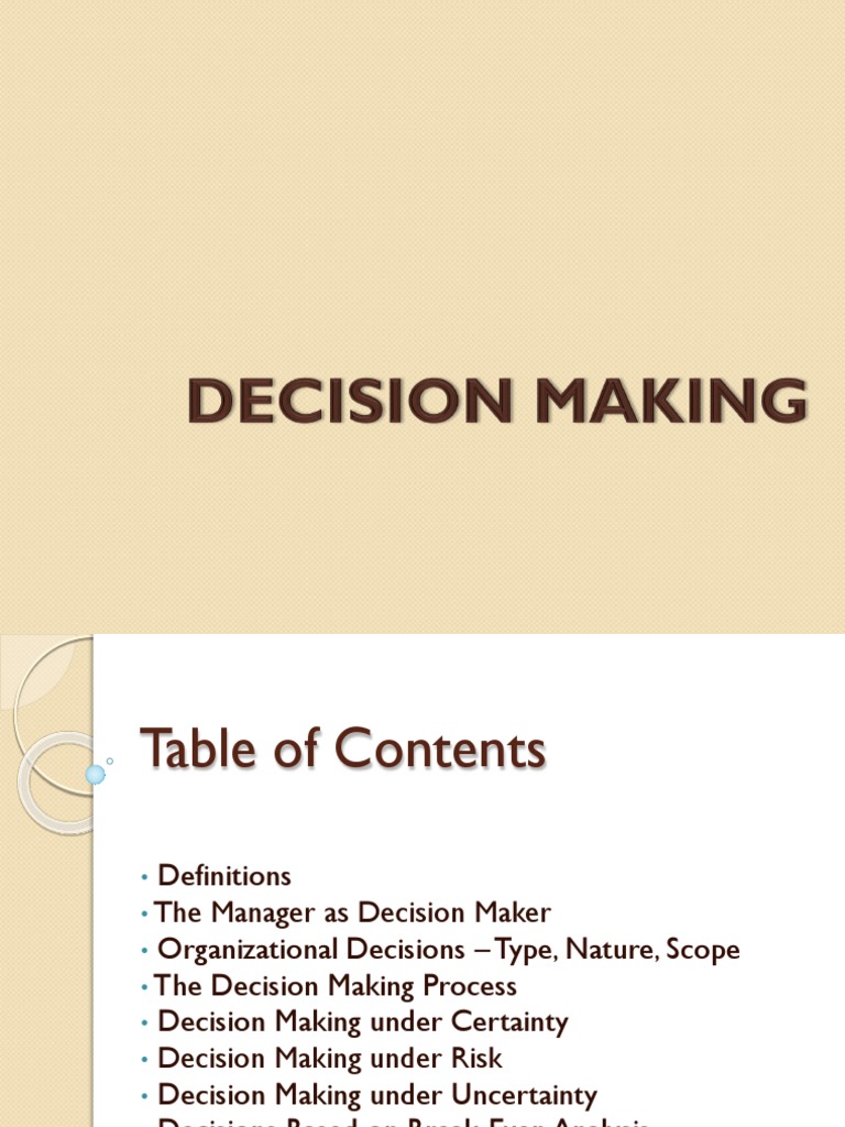 Management 4 Decision Making | PDF