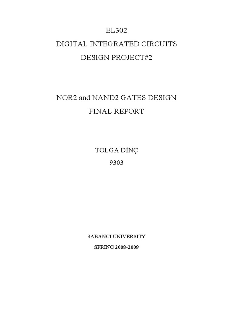 Nand 2 Nor 2 | PDF | Cmos | Mosfet