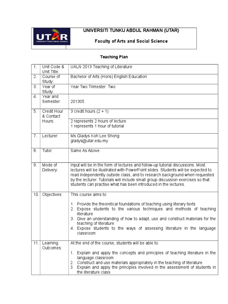 Teaching Plan | Download Free PDF | Lecture | Educational Assessment