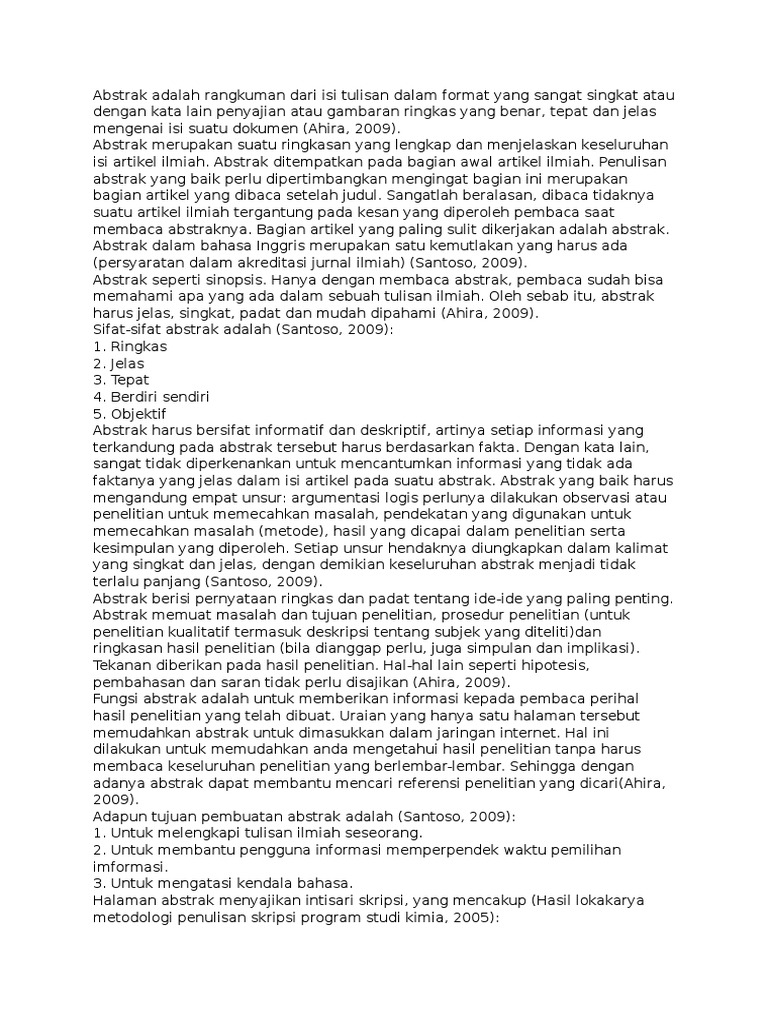 Format Penulisan Abstrak Skripsi | PDF