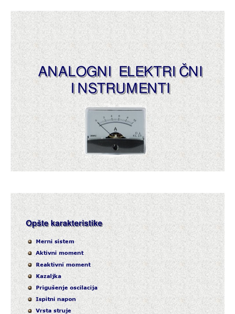 10 Analogni Elektricni Instrumenti PDF | PDF