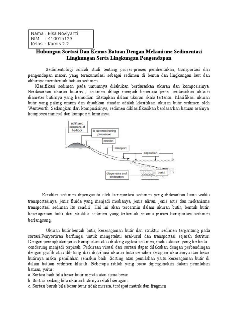 Hubungan Sortasi Dan Kemas Batuan Dengan Mekanisme Sedimentasi ...