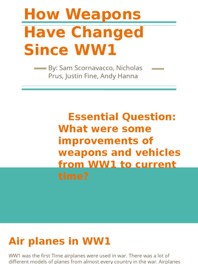 Evolution of Weapons Since WW1 | PDF | Sniper | Manfred Von Richthofen