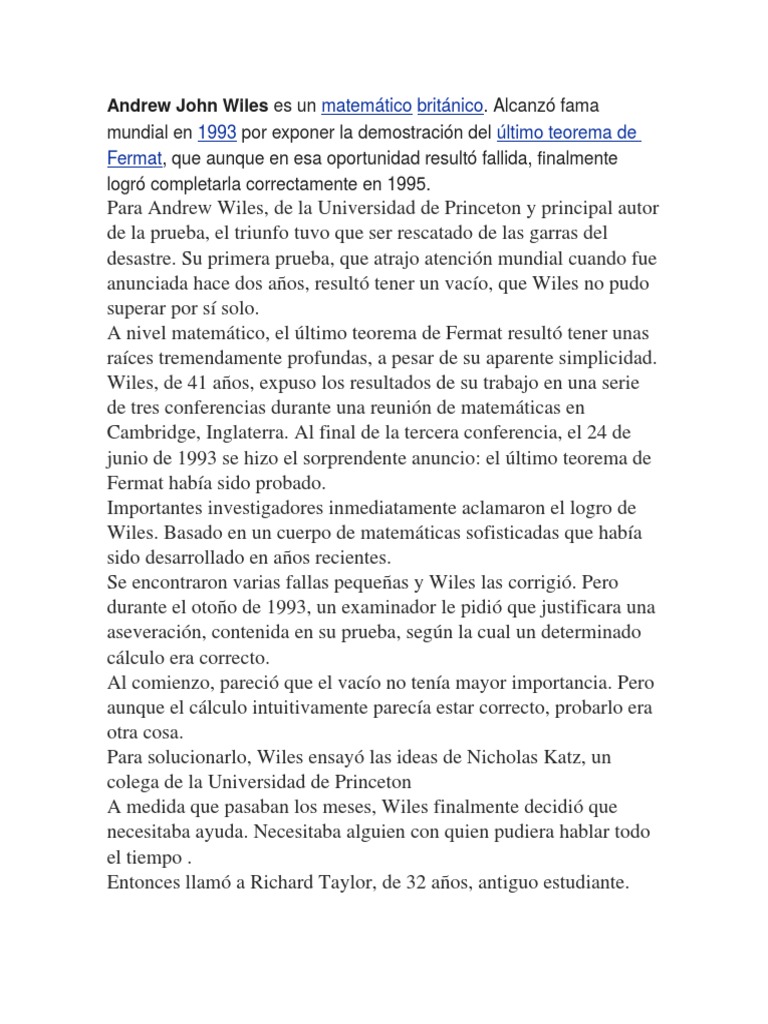 Andrew John Wiles | PDF