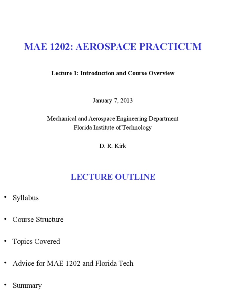 1202 Lecture 1 | PDF | Flight | Aerospace