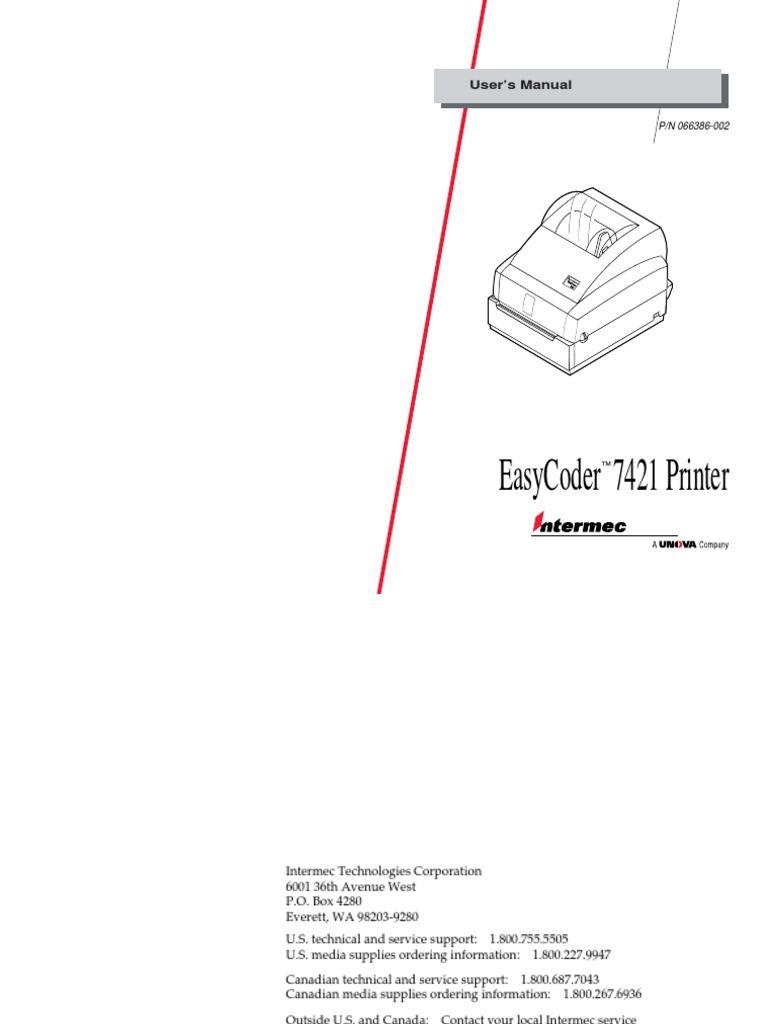 Intermec EasyCoder 7421 User's Manual PDF | PDF | Printer (Computing ...
