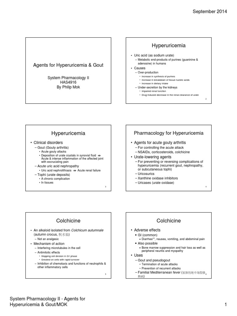 4.1agents For Hyperuricemia Gout | PDF | Gout | Drugs