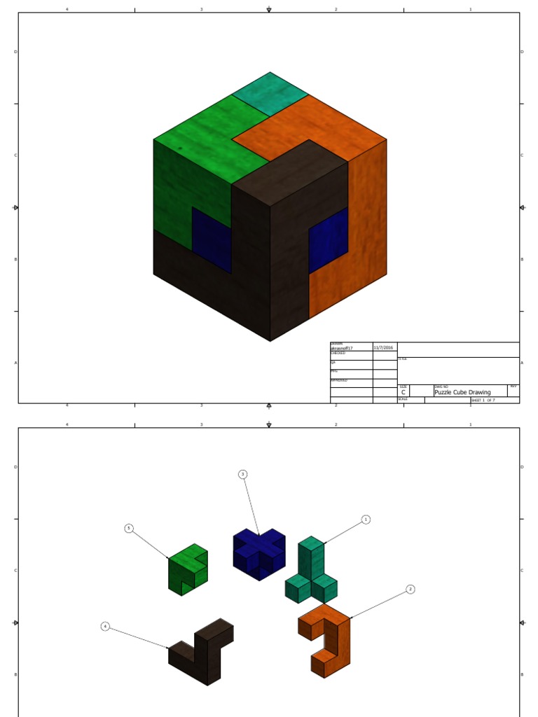 Puzzle Cube Drawing | PDF