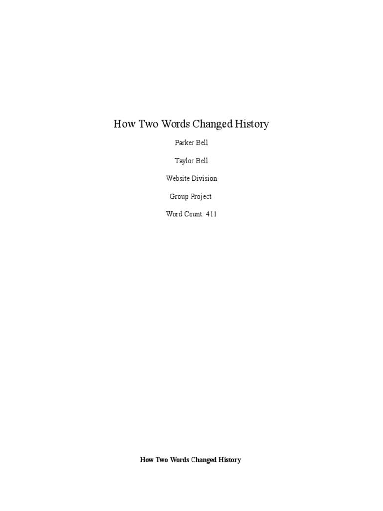 How Two Words Changed History Process Paper | PDF