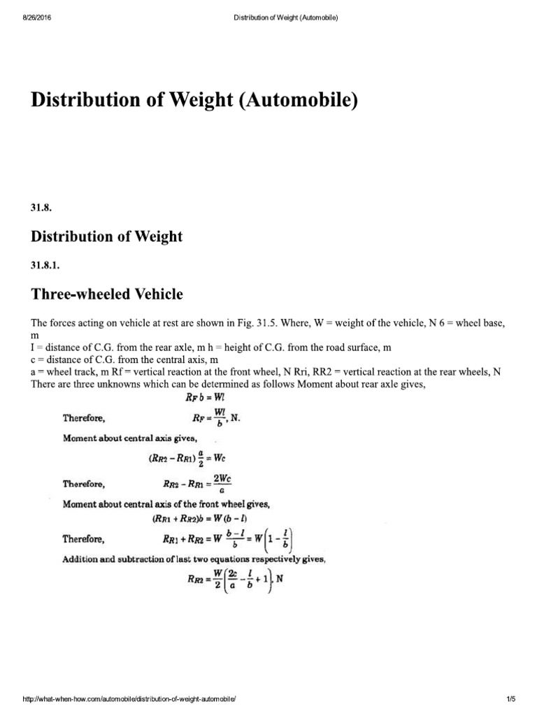 Distribution of Weight (Automobile) | PDF