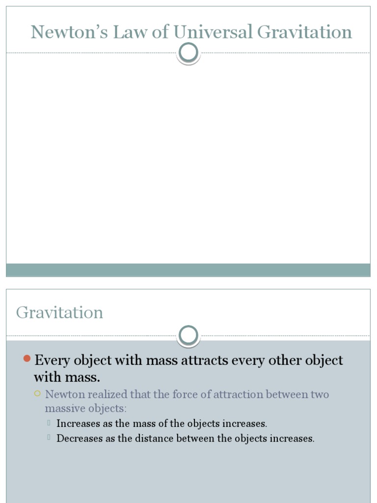 Newtons Law of Universal Gravitation | PDF | General Relativity | Gravity