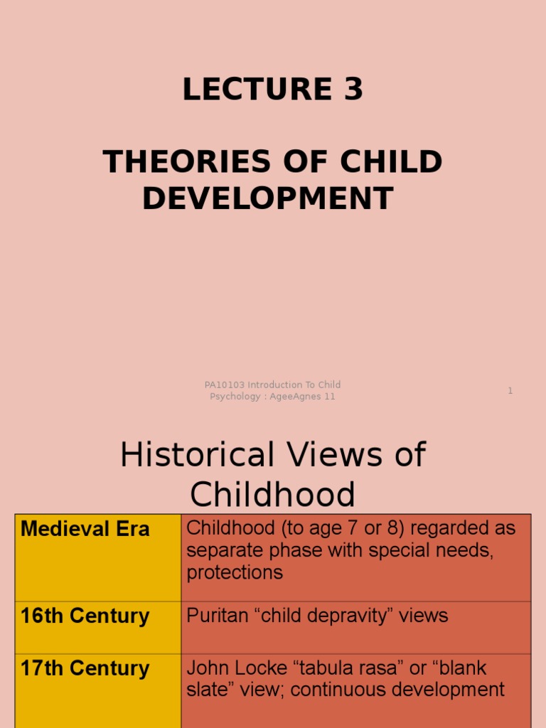 Lecture 2 N 3 Theories of Child Development | PDF | Id | Reinforcement