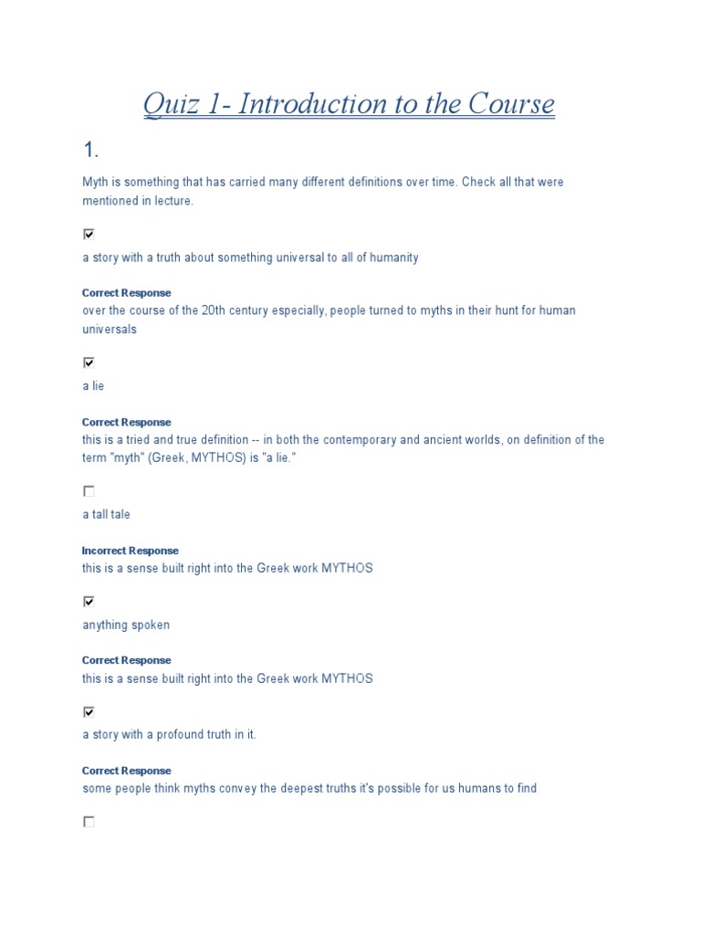 Quiz 1 | Download Free PDF | Mythology | Trojan War