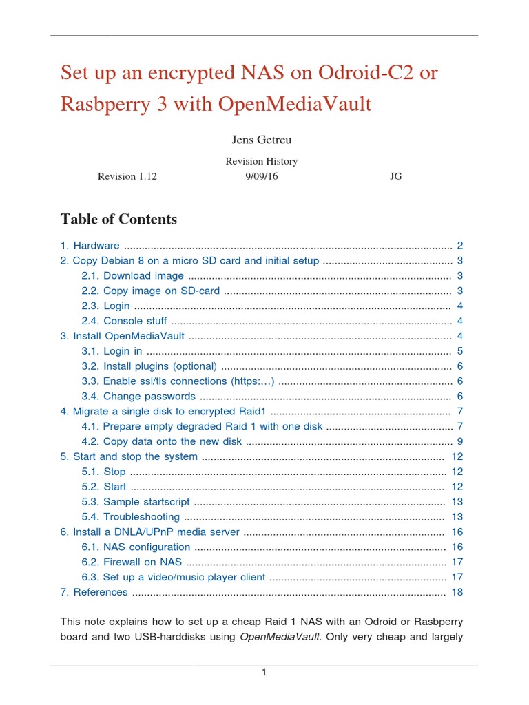 Setup Instructions for an Encrypted NAS with Raid 1 Storage Using an ...