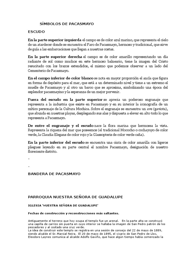 Símbolos y Historia de Pacasmayo | PDF | templo | Color