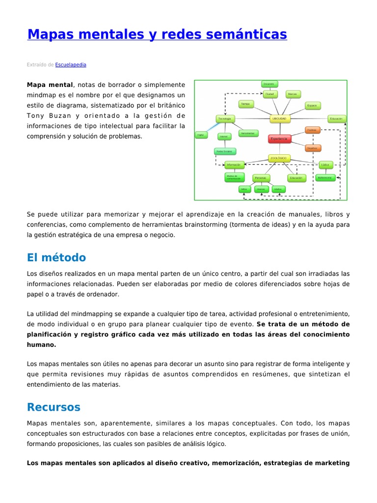 Mapas Mentales y Redes Semanticas | PDF | Mapa | Mente