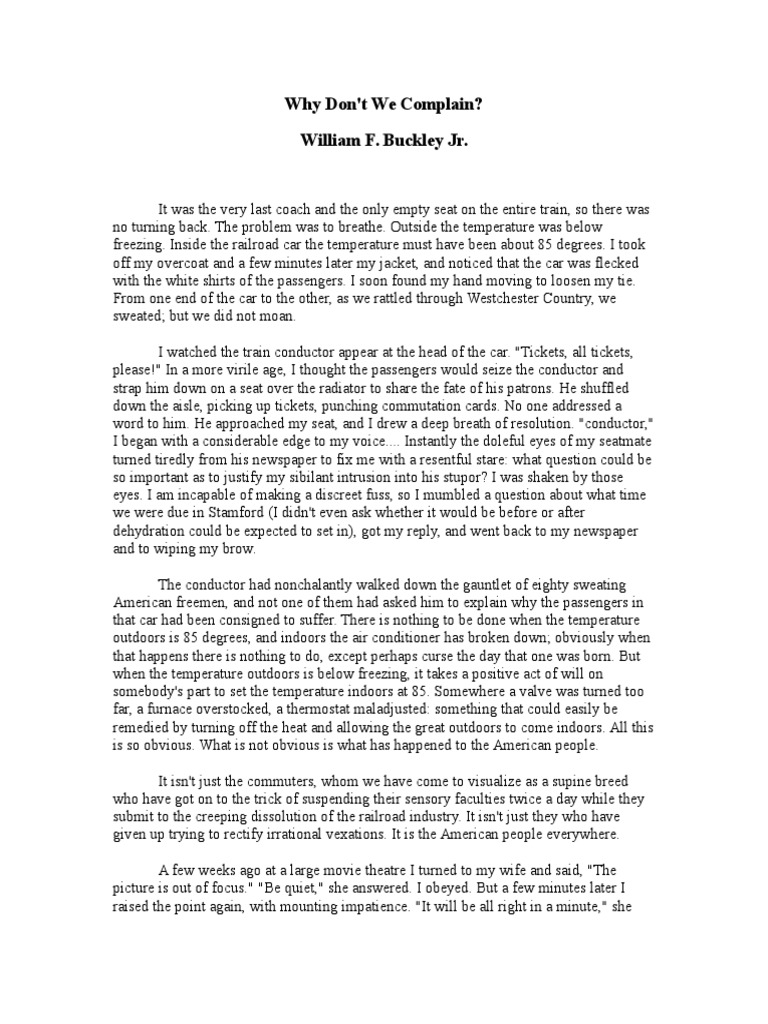 Why Dont We Complain - Buckley | PDF