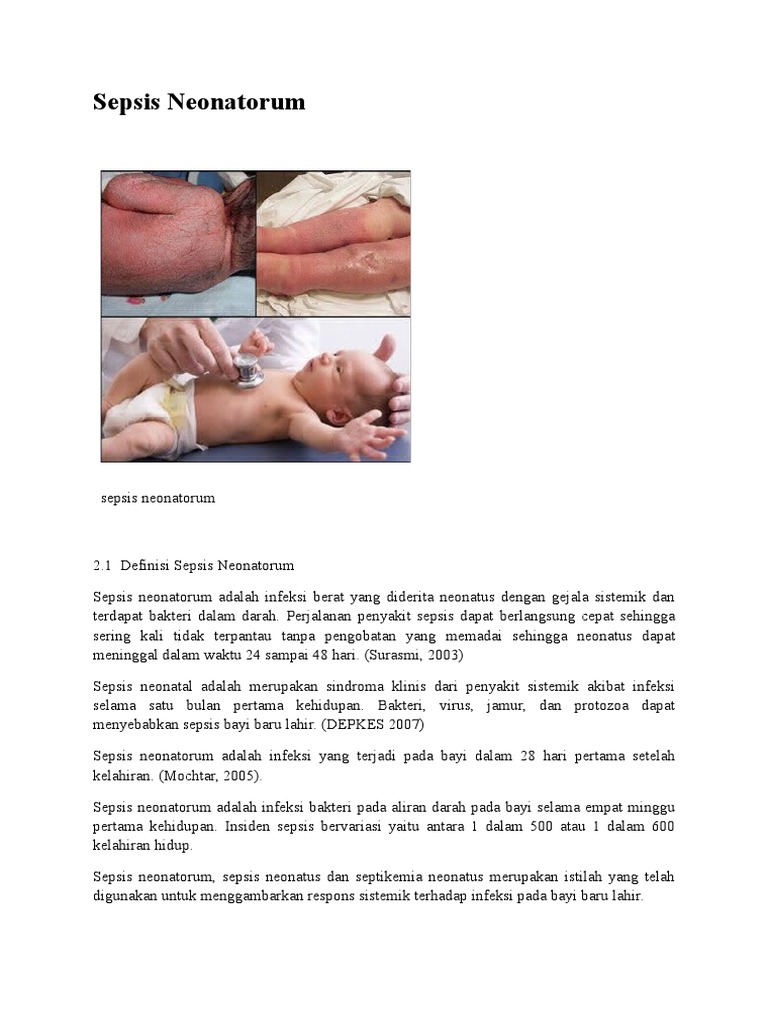 Sepsis Neonatorum: Definisi dan Risiko | PDF