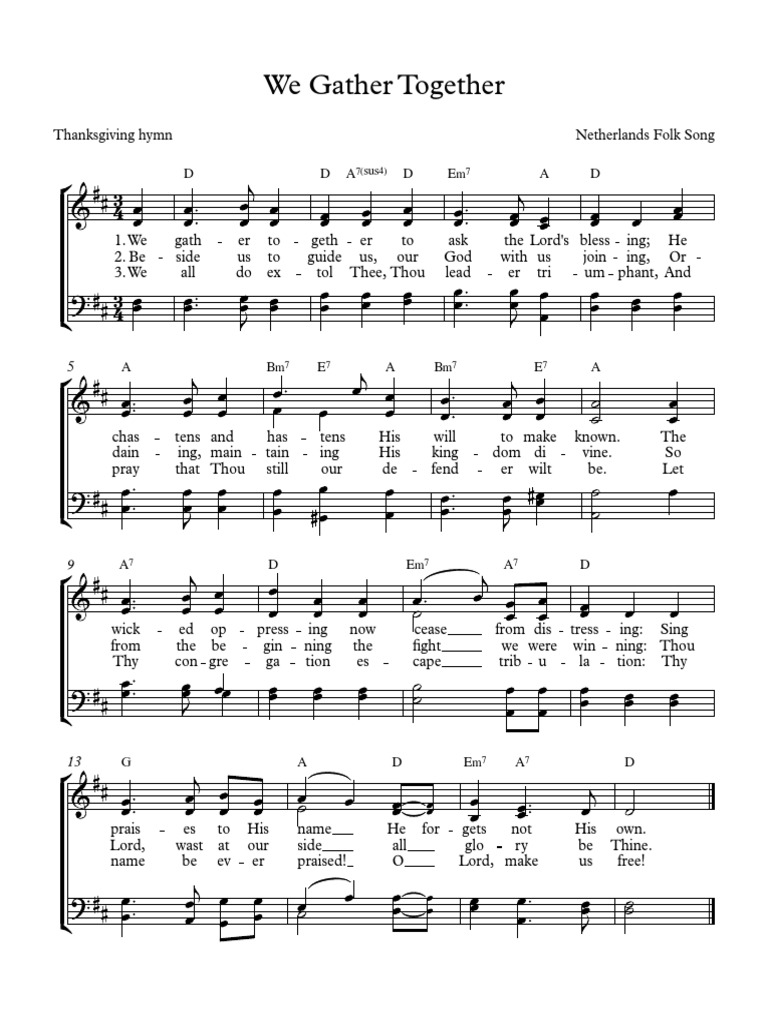 We Gather Together - SATB | PDF