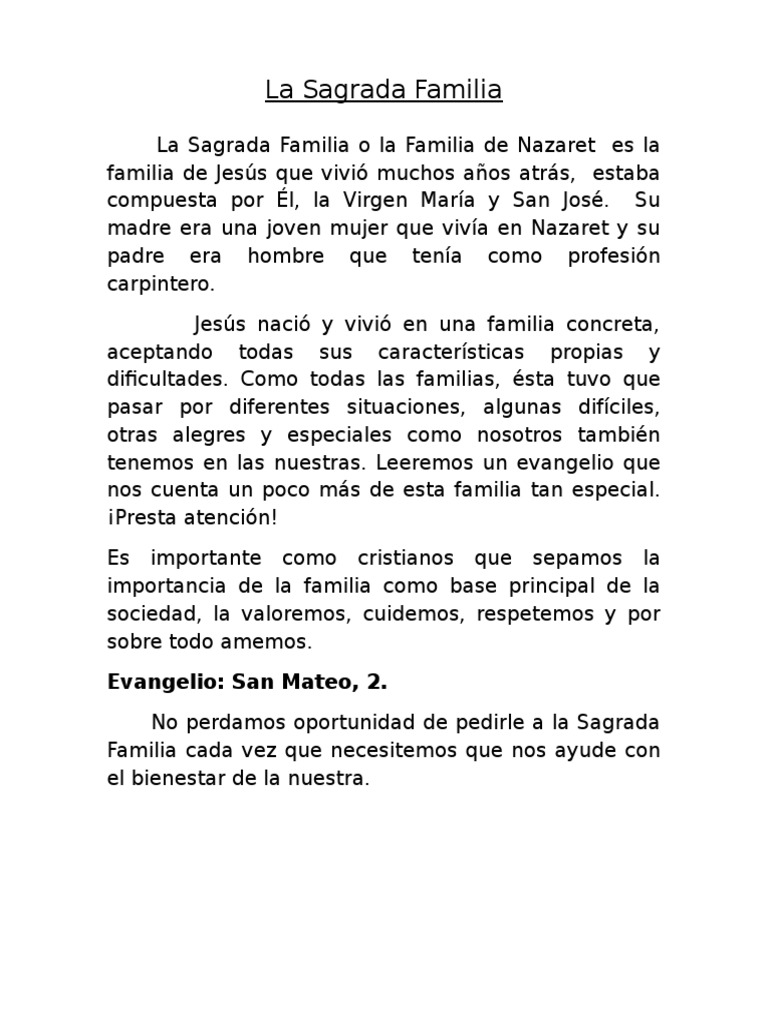 La Sagrada Familia Guia | PDF | Ciencias sociales | Religión y ...