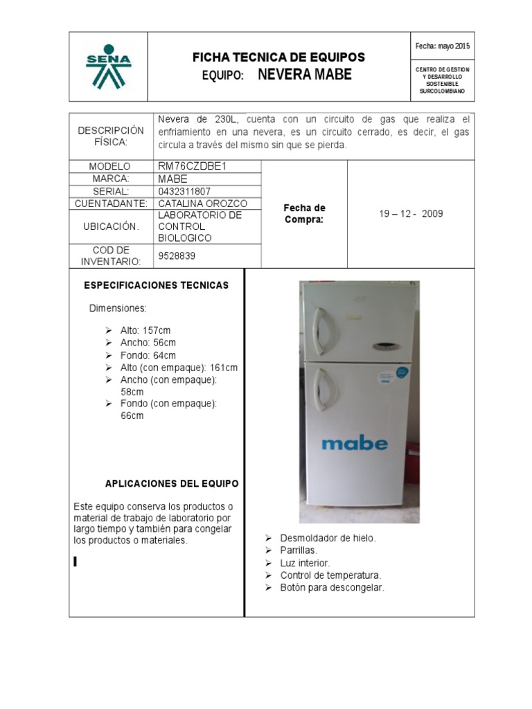Nevera Mave | PDF | Refrigerador | Ingeniería de Edificación